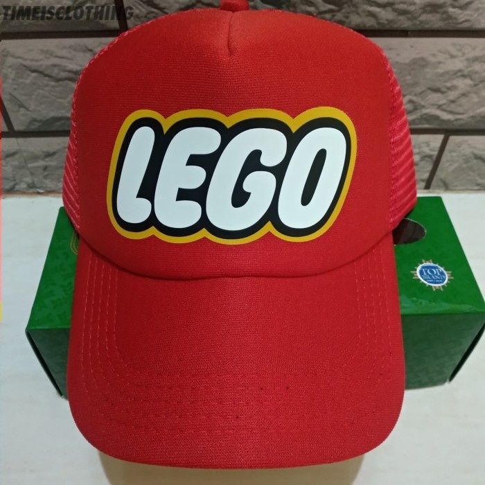 Jual Topi Lego - Trucker Hat - Merah Polyflex murah TIC | Shopee Indonesia