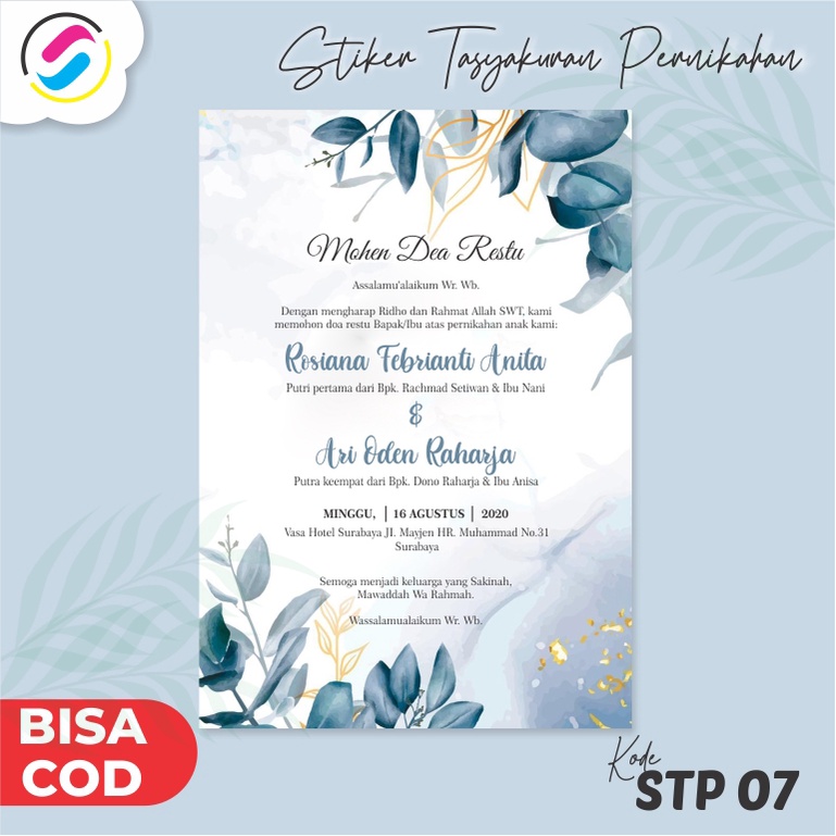 Jual Stiker ucapan syukur / Tasyakuran pernikahan / Mohon doa restu pernikahan, wedding nasi ...