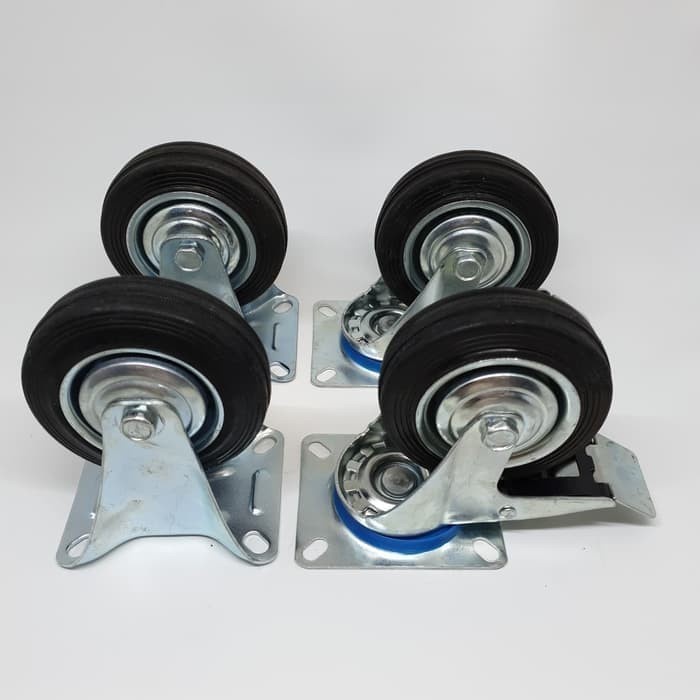 Jual RODA ETALASE 5 INCH RODA TROLLEY RODA KARET (2 REM 2 MATI ...