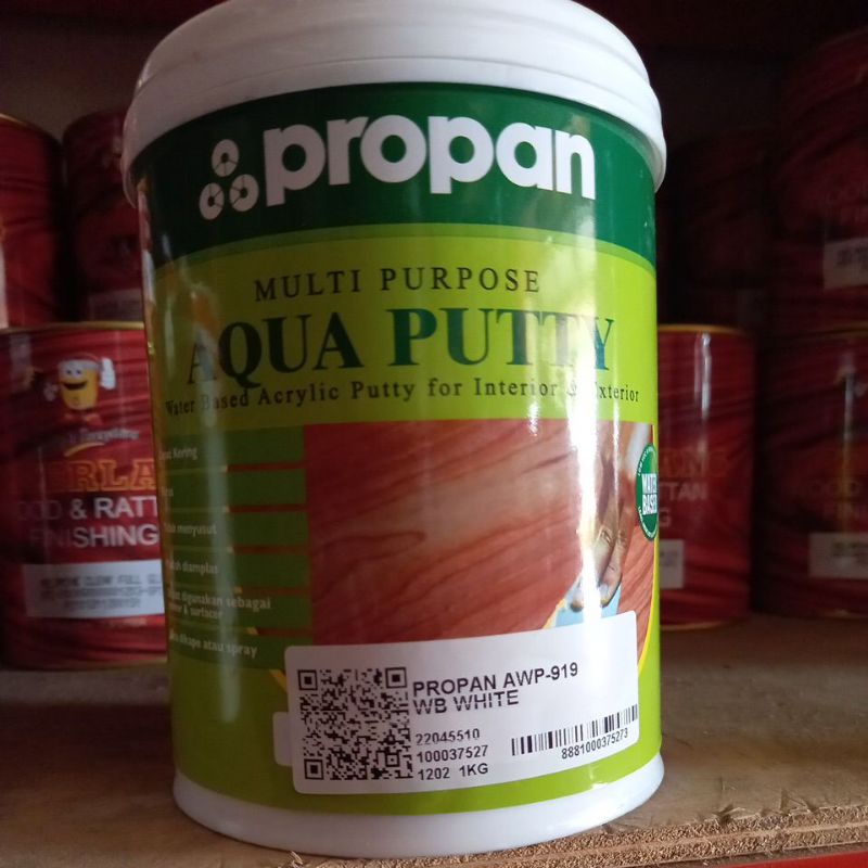Jual Propan Aqua Putty dempul kayu warna putih water based 1kg | Shopee ...