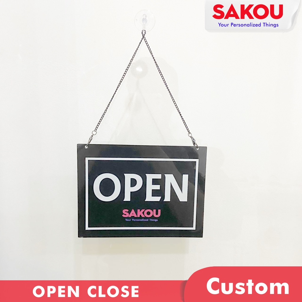 Jual Signboard Akrilik Rantai Custom / Open Close Sign Board / Papan ...
