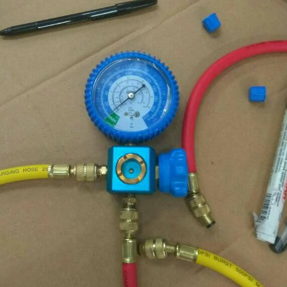 Jual Manifold analizer single R22 plus selang 2 pcs alat isi freon ukur ...