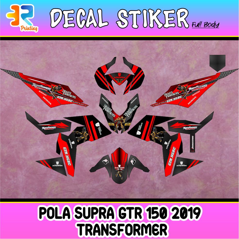 Jual Stiker Decal Motor Supra GTR 150 Desain Transformer Sticker Full ...