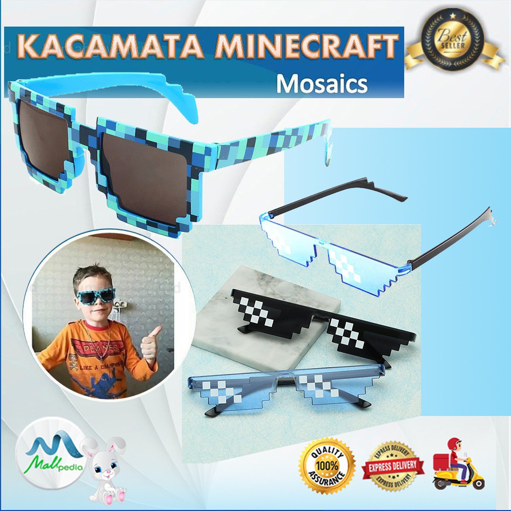 Jual MPro Kacamata Anak MineCraft Mine Craft Pixel Mosaic kaca mata ...