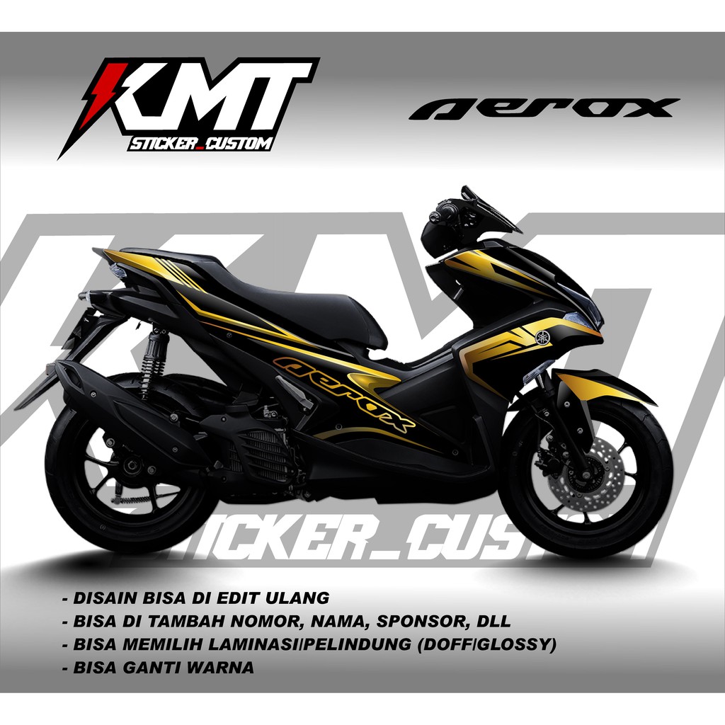 Jual Decal Sticker Yamaha Aerox Disain Strip Gold FULLBODY TERBARU ...