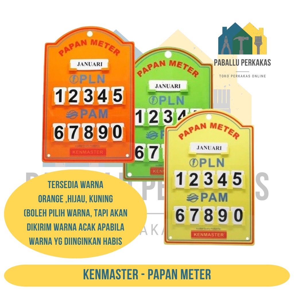 Jual Papan Meter PLN PAN KENMASTER / Papan Plastik Angka Penunjuk PLN ...