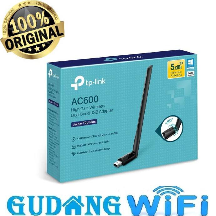 Jual TP-Link Archer T2U Plus AC600 High Gain Wireless Dual Band USB ...