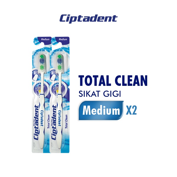 Jual Ciptadent Toothbrush Total Clean Medium x2 | Shopee Indonesia