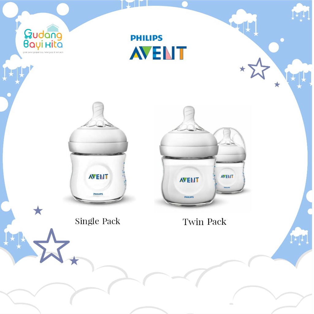 Jual Philips Avent Bottle Natural 125ml/4oz Single Pack dan Twin Pack ...