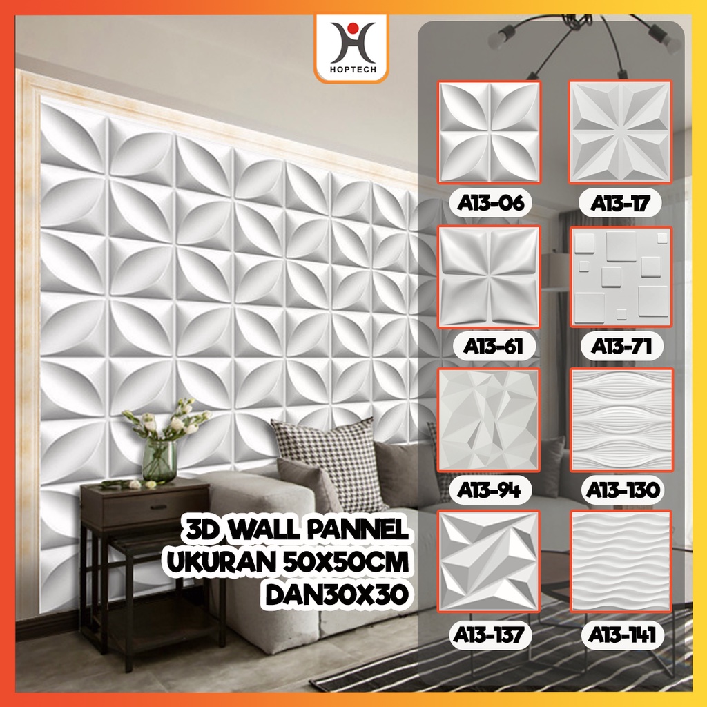 Jual Hoptech - WALL PANEL 3D PVC WALLPANEL WALLPAPER DINDING / WALL PANNEL 50X50CM dan 30x30CM ...