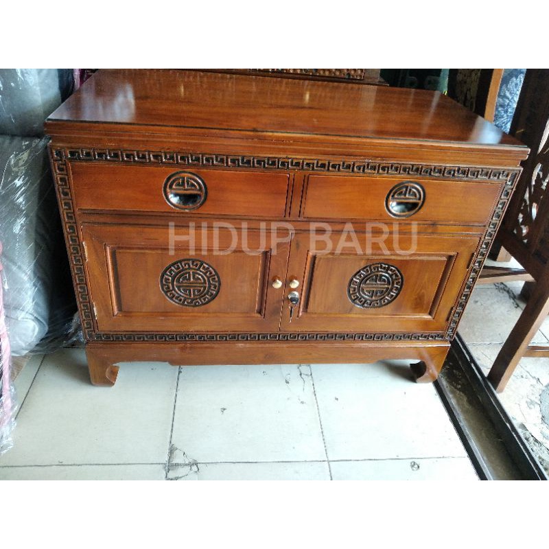 Jual Bupet TV Jati Korea / BUFET LemarI TV jati Jepara JEPANG / almari ...