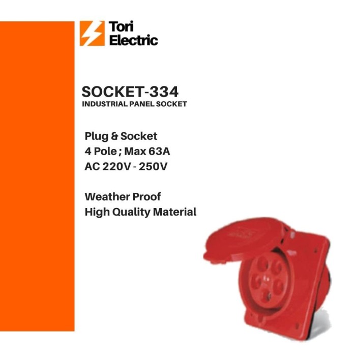 Jual Industrial Panel Socket 334 4P 63A 4Pin 63A Plug-Socket | Shopee ...