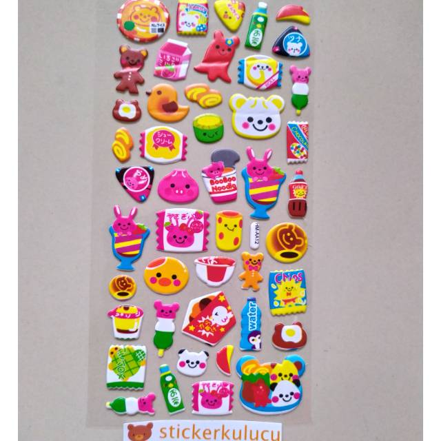 Jual Stiker anak timbul MAKANAN 10x22cm | Shopee Indonesia