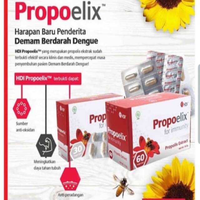 Jual HDI Propoelix for Immunity 60 Capsules Propolis Extract | Shopee ...