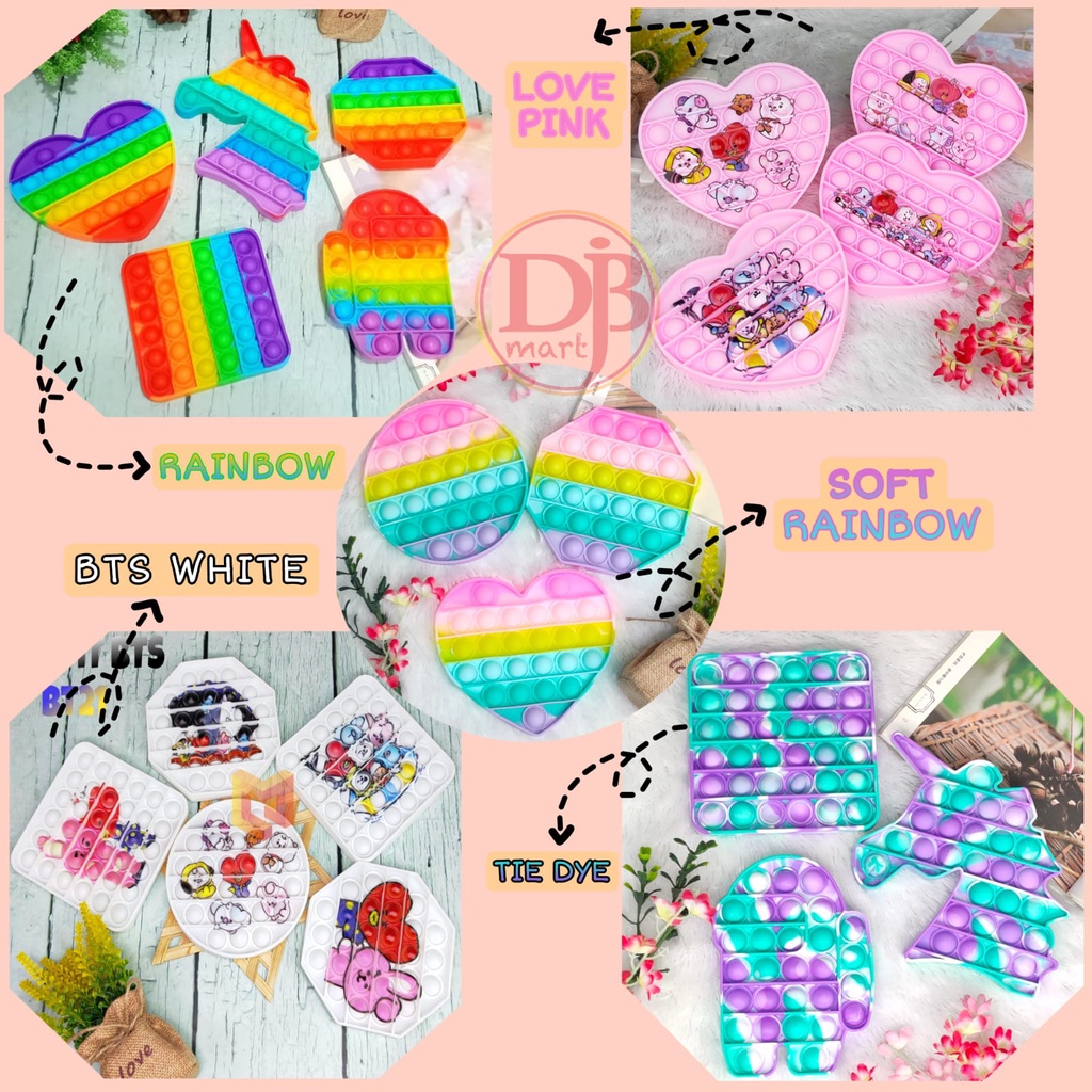 Jual Mainan PopIt Fidget Toys Rainbow / Pop It / Fidget Toys Silicon ...