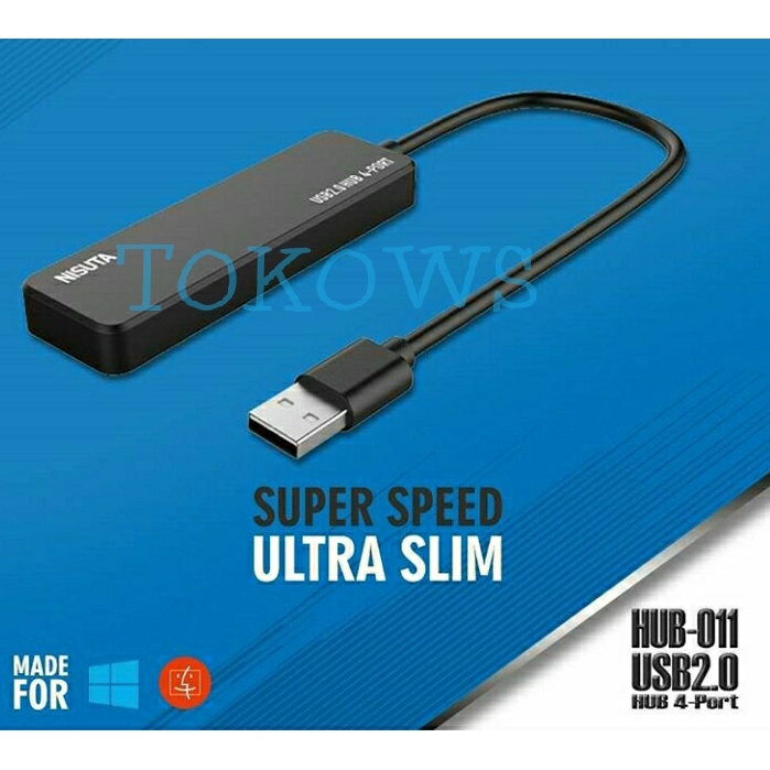 Jual NISUTA HUB-011 4 Port USB HUB Slim USB 2.0 | Shopee Indonesia