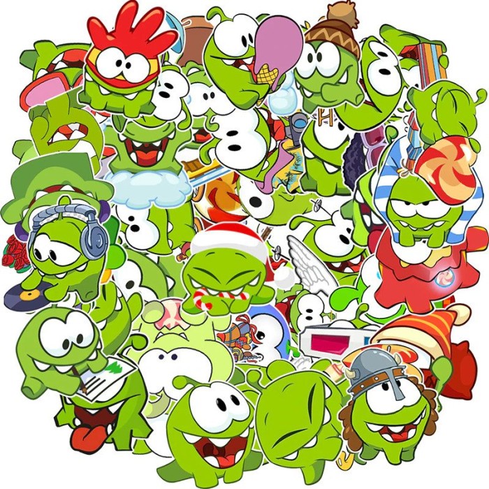 Jual Skin 50 Sticker Waterproof Omnom / Om Nom Cut The Rope | Shopee ...