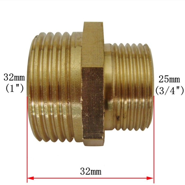 Jual Double Nipple Dobel Nepel Drat Ulir Thread 1 1" Luar Outer x 3/4 3 ...