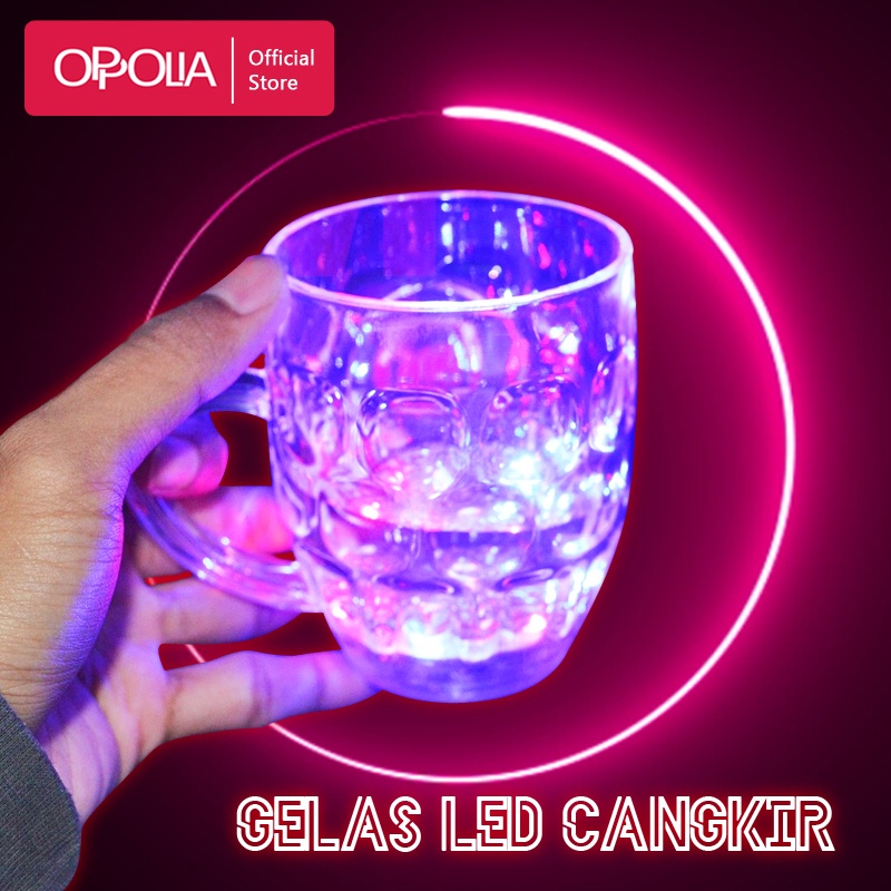 Jual OPPOLIA Gelas Air Minum LED Terang Sensor Kelap Kelip 10 OZ ...