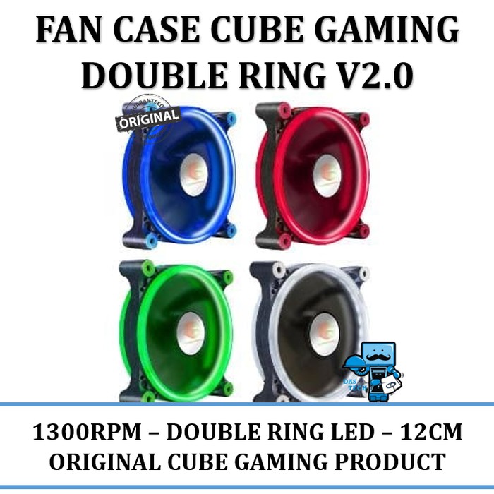 Jual CUBE GAMING DOUBLE RING FAN V2.0 12CM 1300RPM | Shopee Indonesia