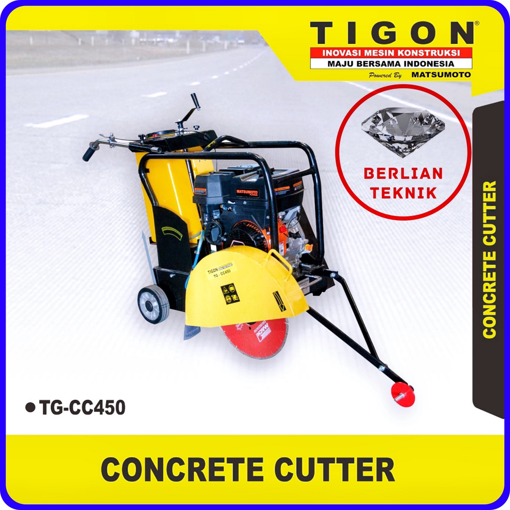 Jual Concrete Cutter Potong Aspal Tigon TG-CC 450 + Mesin Bensin 15 HP ...