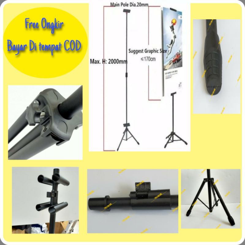 Jual Rangka Standing Stand Tiang Kaki T Kerangka Tripod Tripot Banner ...