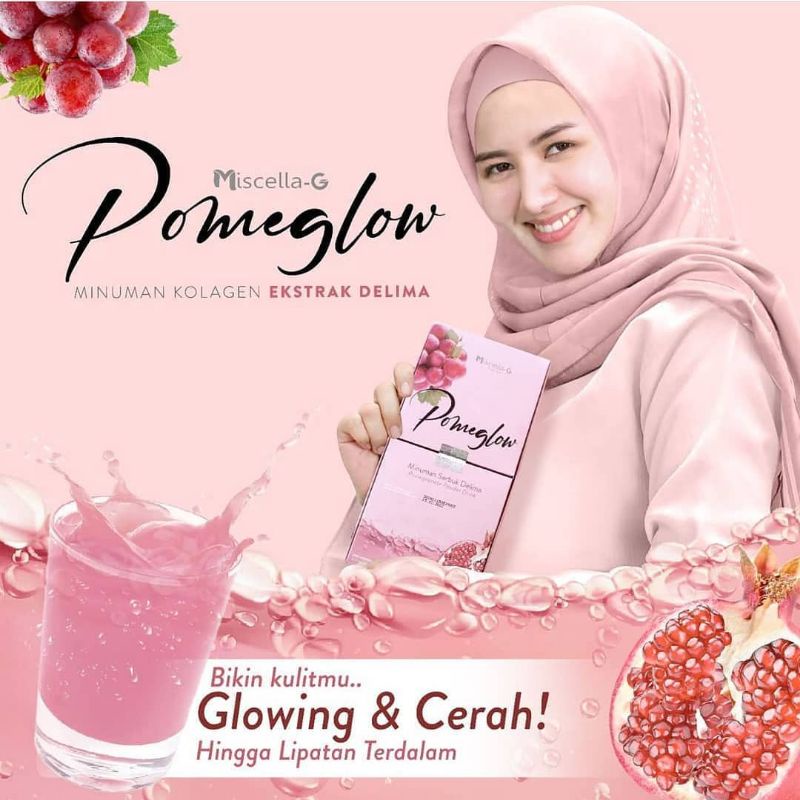 Jual Collagen Drink POMEGLOW, BPOM aman busui bumil (FREE GIFT ...