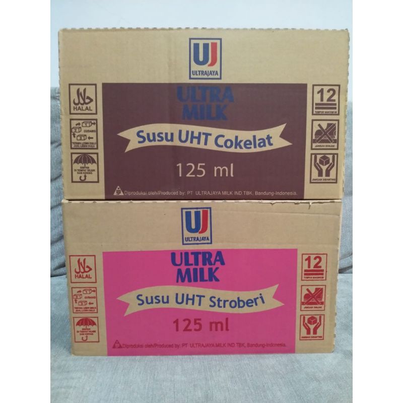 Jual Ultra Milk UHT 125ml DUS isi 40 pcs - Strawberry Cokelat Full Cream | Shopee Indonesia
