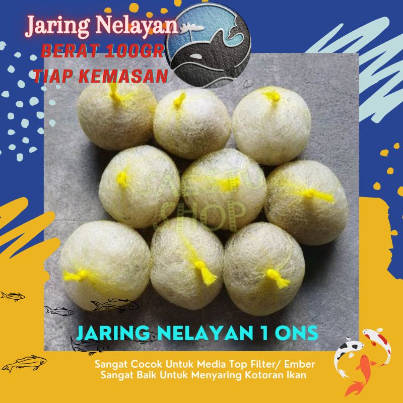 Jual Jaring Nelayan Media Filter Kolam Akuarium 100Gr Kemasan Ekonomis ...