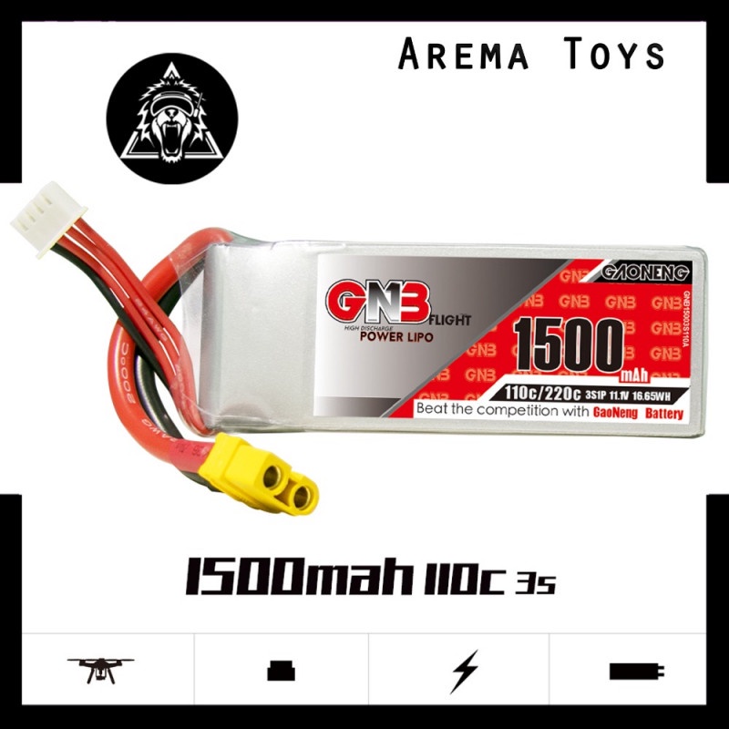 Jual Gaoneng GNB 1500mah 3S 11.1V 110C 220C XT60 Baterai FPV LiPo Battery | Shopee Indonesia