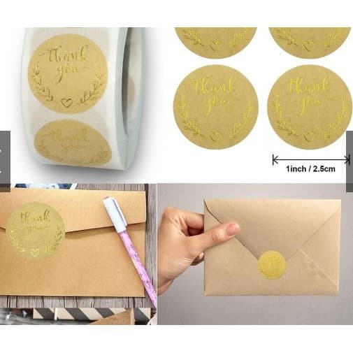 Jual Label Sticker THANK YOU stiker kemasan hamper kue souvenir kado ...