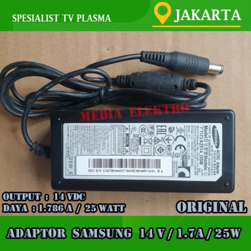Jual Adaptor Led Monitor Samsung 14V - 1,768A 25 Watt Original | Shopee ...