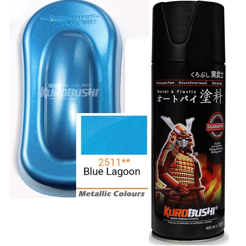 Jual Cat Semprot Pilox Pilok Samurai Paint Kurobushi Metallic Colours 2511** Blue Lagoon / Biru ...