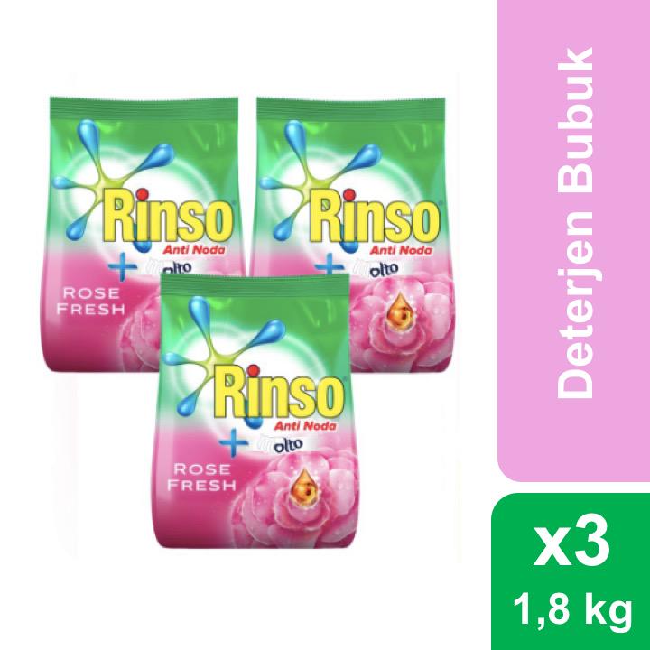 Jual Rinso Molto Deterjen Bubuk Rose Fresh Multi Pack 3 x 1.8 Kg ...