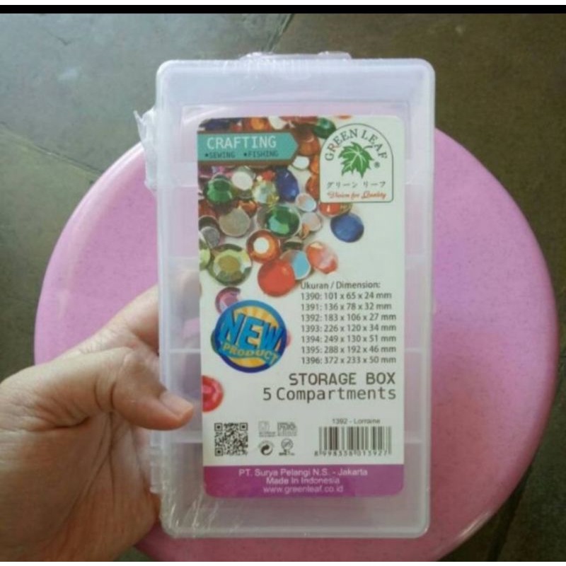 Jual kotak perkakas 5 sekat Lorraine/ perhiasan/ storage box greenleaf ...