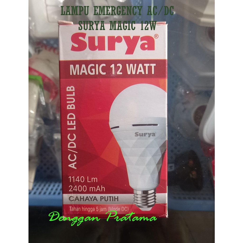 Jual Lampu Emergency AC DC LED Bulb 12W Surya Magic 12 Watt Lampu Darurat | Shopee Indonesia