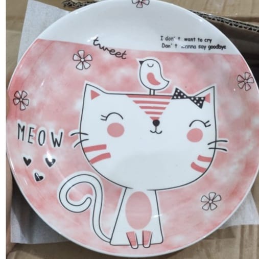 Jual Piring keramik lucu / property foto / piring lucu / piring gambar ...