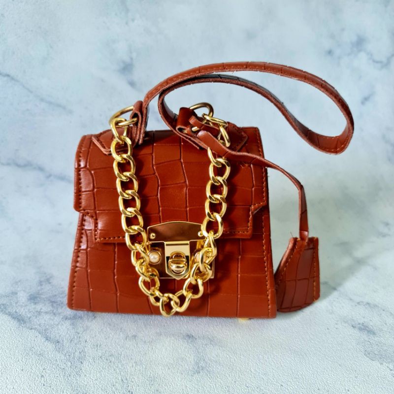 Jual FRESHY - Tas Croco Andin Ikatan Rantai - Tas Wanita Mini Premium ...