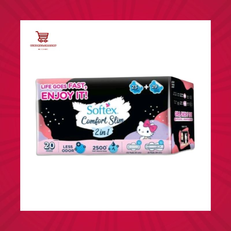 Jual SOFTEX Hello Kitty Comfort Slim 2 In 1 Isi 20 Pads | Shopee Indonesia
