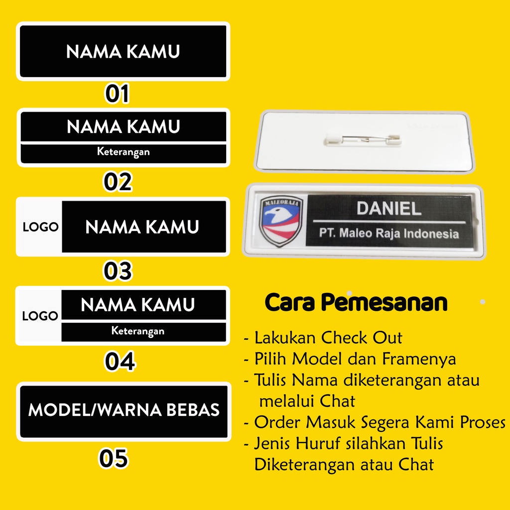 Jual NAME TAG PENITI DADA /Name Tag Akrilik Murah / Papan Nama Dada ...