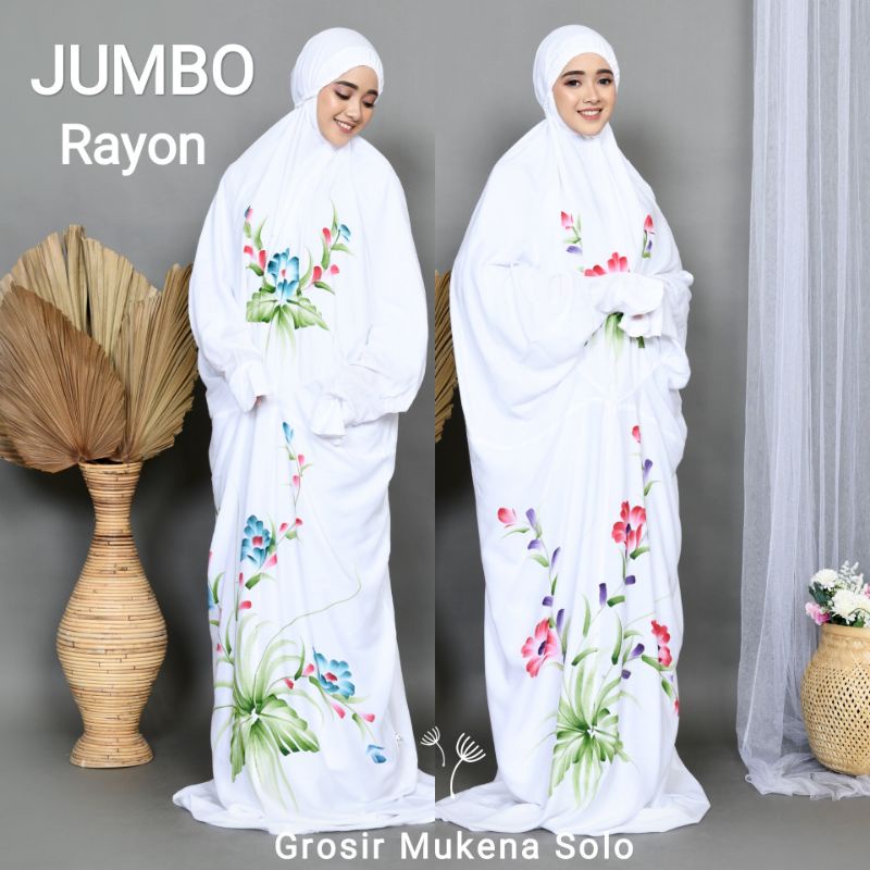 Jual Mukena Terusan Jumbo Lukis Bunga Anggrek | Shopee Indonesia