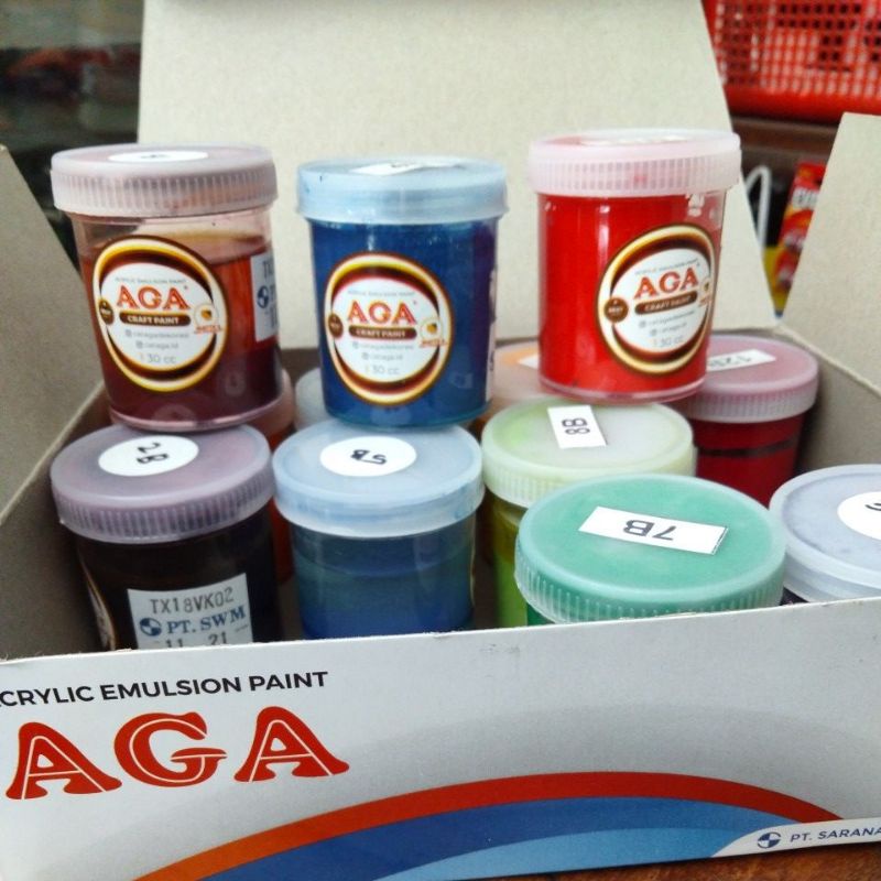 Jual Cat AGA Craft body painting paint. cat wajah, badan, non toxic 30 ...