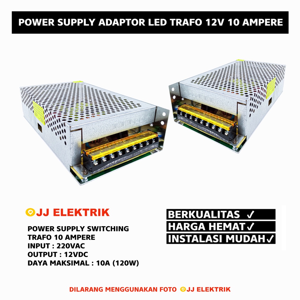 Jual Adaptor Switching DC 12V 10A 120W Power Supply Untuk Kamera CCTV ...