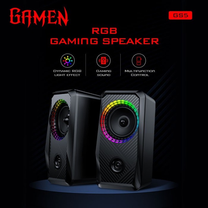 Jual Gamen GS5 6W Dual Port Input RGB Gaming Multimedia Speaker ...
