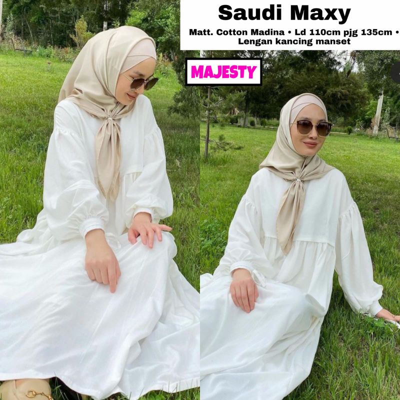 Jual Gamis lengan balon kekinian Saudi Maxy Best Seller ori majesty ...