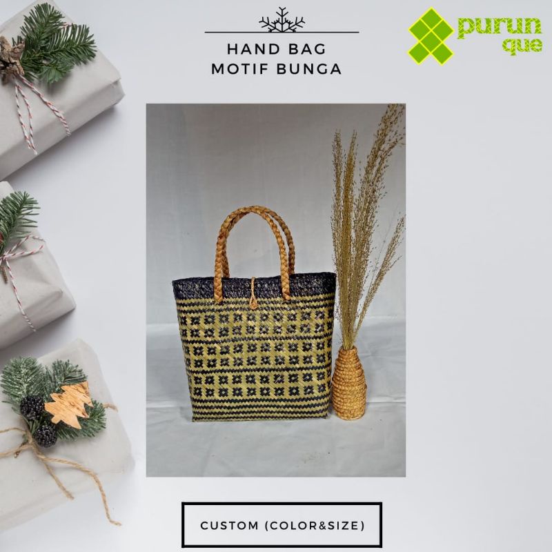 Jual Hand Bag Motif Bunga (Tas Anyaman Purun Wanita Fashionable ...