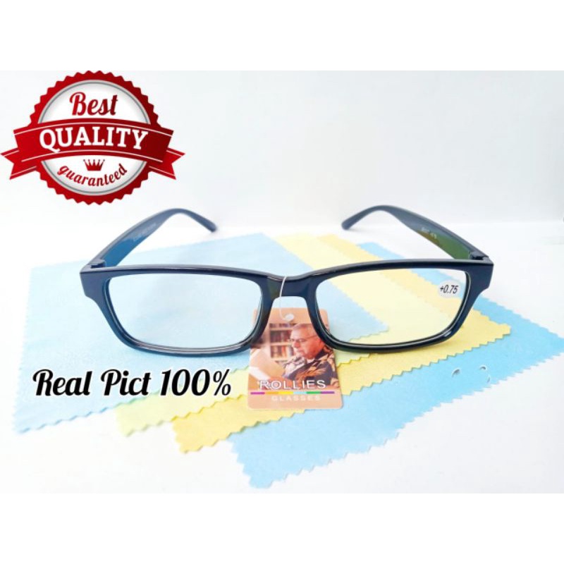 Jual Kacamata Baca Plus Frame Hitam Mika Premium Ukuran 0.50 sampai 400 ...