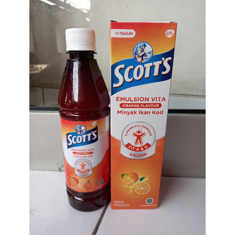 Jual Minyak Ikan Scott'S Emulsion 400ml ( Rasa Jeruk) | Shopee Indonesia
