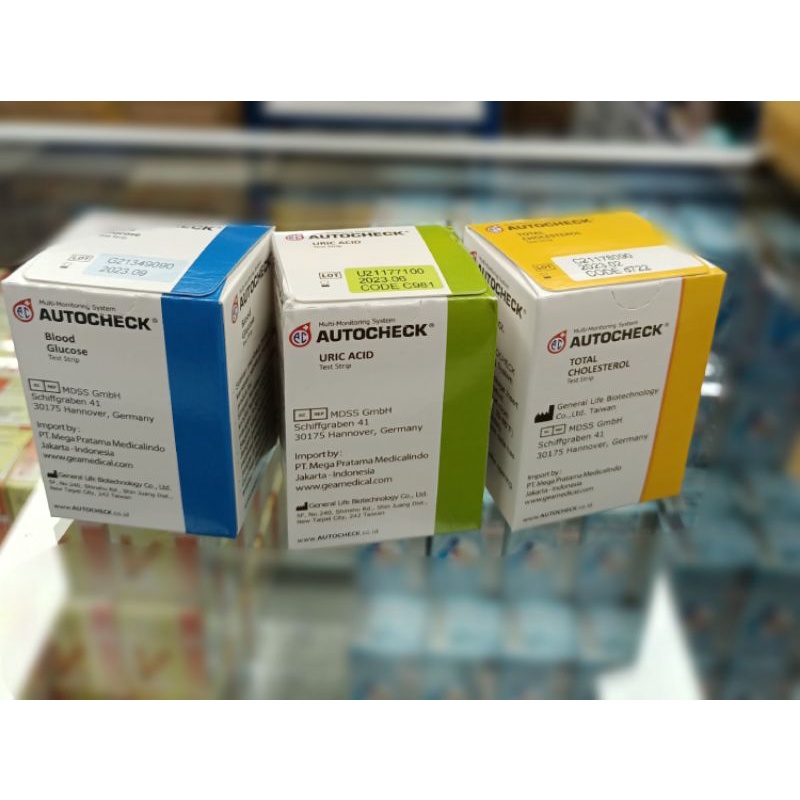 Jual Strip Autocheck Gula Darah, Kolesterol, Asam Urat/ Glucose ...