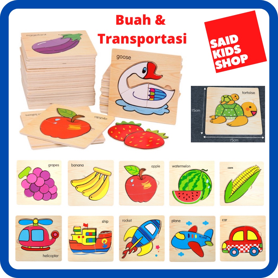 Jual Puzzle Kayu / Jigsaw Puzzle / Wooden Puzzle Lucu Uk. 15x15 cm ...